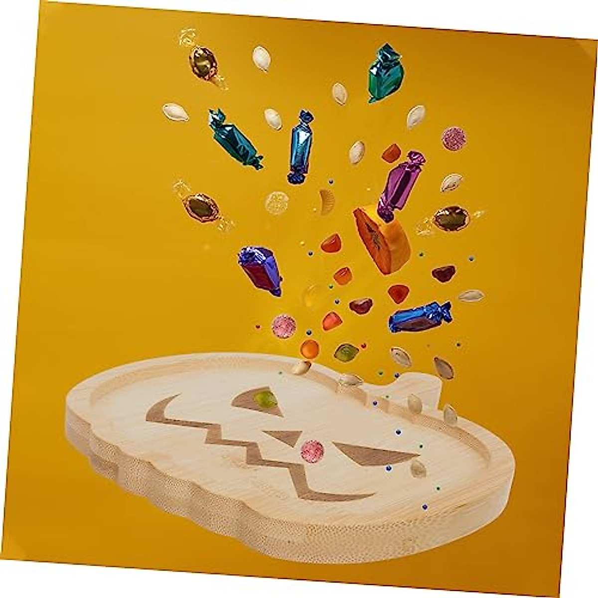 Halloween Wood Trays Halloween Tableware Decorative Bread Tray Woodsy Decor Gathering Cupcake Stand Storage Tray Wood Decor Jewelry Dish Tray Wooden Pumpkin Breakfast Serving Trays