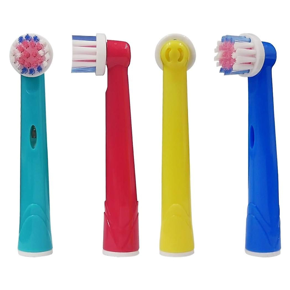 Kids Colored Brush Heads Compatible with Oral-B Kids, Vitality, Genius, Smart Series Pro, Triumph, Advance Power Toothbrush - 4 Pack