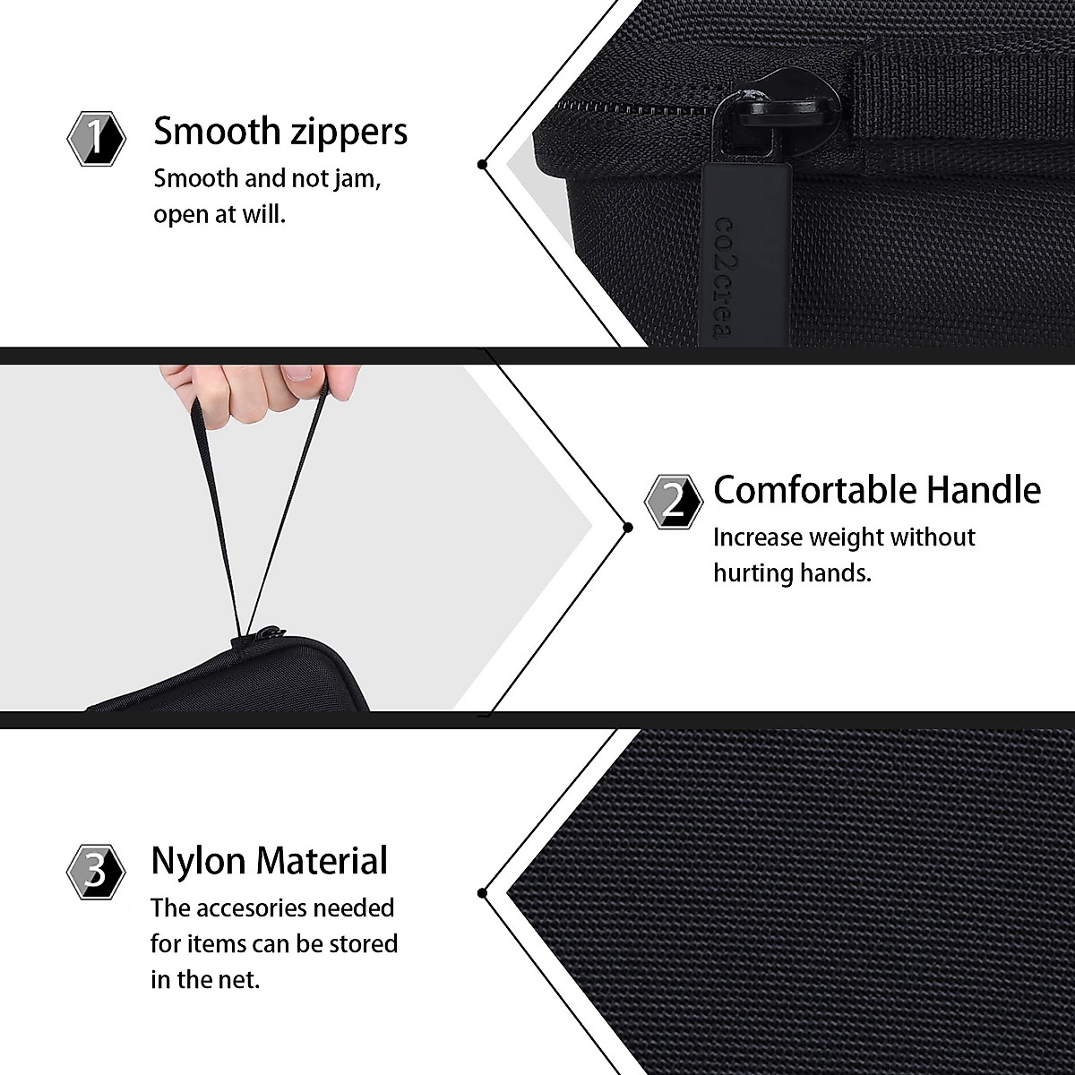 co2CREA Hard Travel Case Replacement for Wahl Professional 8061-100 8164 5-Star Series Rechargeable Shaver Shaper (Black Case)