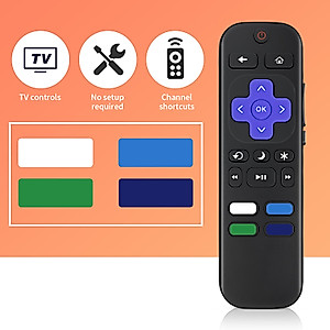 (Pack of 2) Replacement Remote Control Only for Roku TV, Compatible for TCL Roku/Element Roku//Hisense Roku/Onn Roku/Insignia Roku/Westinghouse Roku/Philips Roku Smart TV【Not for Roku Stick and Box】