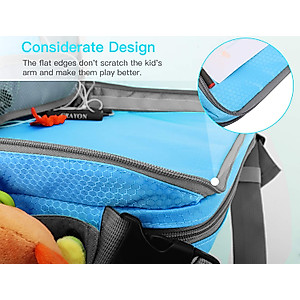 Zooawa Kids Travel Tray Car Seat Trays, Detachable 4 in 1 Toy Storage Organizers Bag iPad Kindle & Other Tablets Holder for Toddlers -Blue