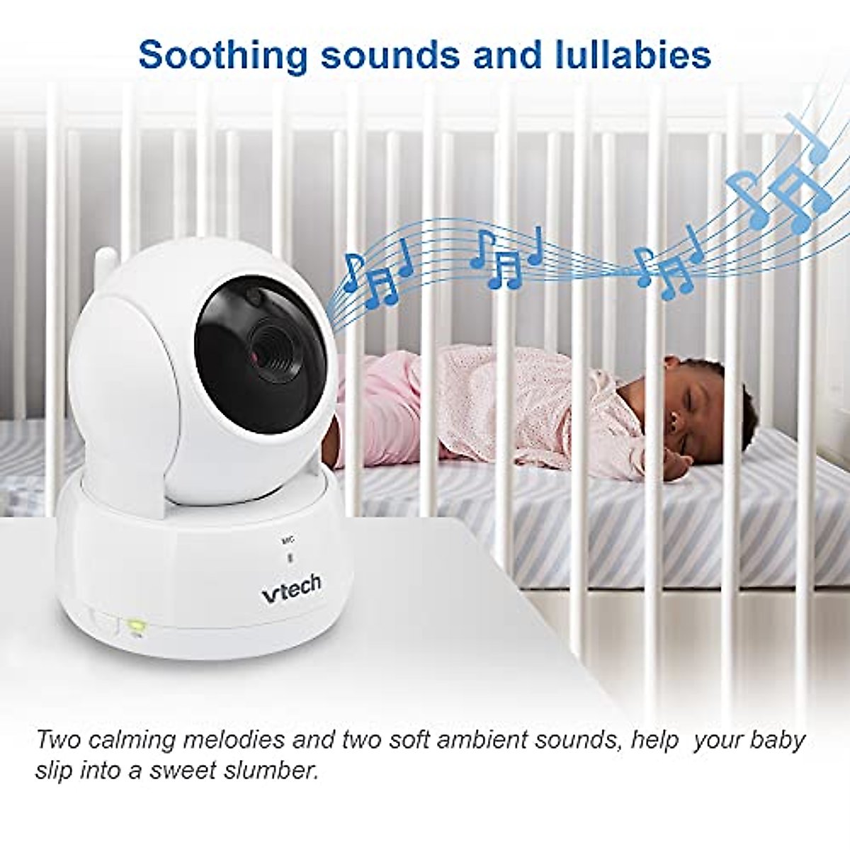 VTech VM923 Baby Monitor, 2.8” Screen, Pan-Tilt-Zoom, 1000ft Long Range, Night Vision, 2-Way Audio, Temperature Sensor, Lullabies, Secure Transmission No WiFi