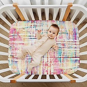 Fitted Crib Sheet for Boys Girls, Boho Style Jersey Knit Baby Sheet for Standard Crib and Toddler Bed Mattresses, Cozy Soft Breathable, 28 x 52 in