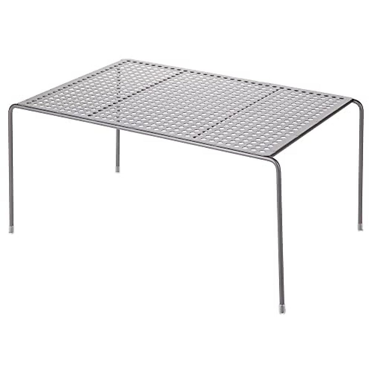 mDesign Large Metal Raised Closet Storage Shelf Organizer for Bedrooms, Bathrooms, Living Room Organization - Holds Clothes, Shoes, Jeans - Concerto Collection - 2 Pack - Graphite/Dark Gray