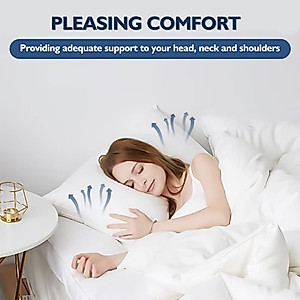 JICUSE Bed Pillows King Size Set of 2, Hotel Quality King Pillows 2 Pack for Sleeping with Soft Down Alternative Filling, Gusseted Bedding Pillow for Back, Stomach or Side Sleepers, 20" x 36"