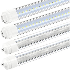 JESLED 360 Degree T8 T10 T12 5ft 36w R17D/HO Base, led Outdoor Tubes for Double Sided Signs 6000K Cool White Clear Cover (4-Pack)