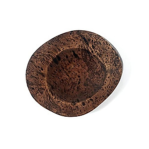 Lipper International 1210 Acacia Burl Finish Serving Board with Feet for Cheese, Crackers, and Hors D'oeuvres, Medium, 10" to 13" Diameter x 2"