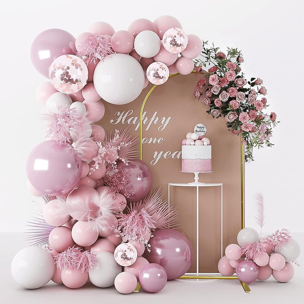 WORFEI 6.6FT Gold Aluminum Arch Backdrop Stand, Square Balloon Arch Stand Wedding Frame for Birthday Party, Baby Shower, and Ceremony Decoration