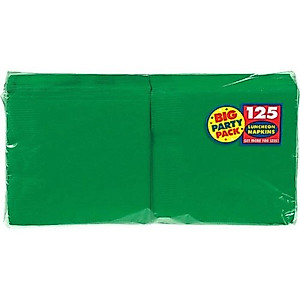 amscan Big Party Pack 250 Count Luncheon Napkins, Green