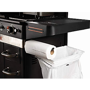 Blackstone 1923 Air Fryer Combo & Four Burners Stainless Steel Gas Hood, Wheels, Two Side Shelf – Heavy Duty Outdoor Griddle Station for Backyard, Patio, 36 inch Black