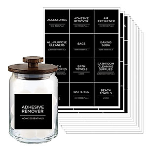 Mageeki 144 Laundry Room Labels for Organizing, Minimalist Laundry Stickers for Containers, Waterproof and Oilproof, Preprinted Organization Labels for Laundry Room, Bathroom (Black)