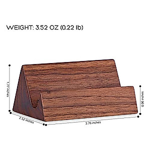 MaxGear Wood Business Card Holder Desk Business Card Holder Stand Wooden Business Card Display Holders for Desktop Business Cards Stand for Office and Home, Walnut，3.8x2.6x1.8 in, Mountain