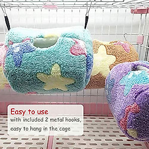 Oncpcare Hanging Tunnel for Small Animals, Bucket Shape Warm Sugar Glider Hammock Nest, Critter Cage Accessories Bedding for Hamster Hedgehog Gerbil Rat