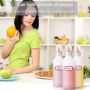 Condiment Squeeze Bottle Sauce Squeeze Squirt Bottle for Kitchen Plastic Syrup Container Food Dispenser for Oil Ketchup Griddle Hot Sauce