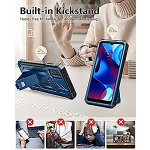 for Motorola Moto-G Pure Phone Case: Moto G-Power 2022 Case Heavy Duty Military Grade Hard Protection Shock Proof Grip | Durable Dual-Layer Armor Design Protective Case Moto G Play 2023(Blue)