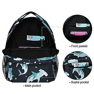 Hwasondy Hammerhead Shark Classic 16 Inch Backpack with Adjustable Padded Shoulder Straps