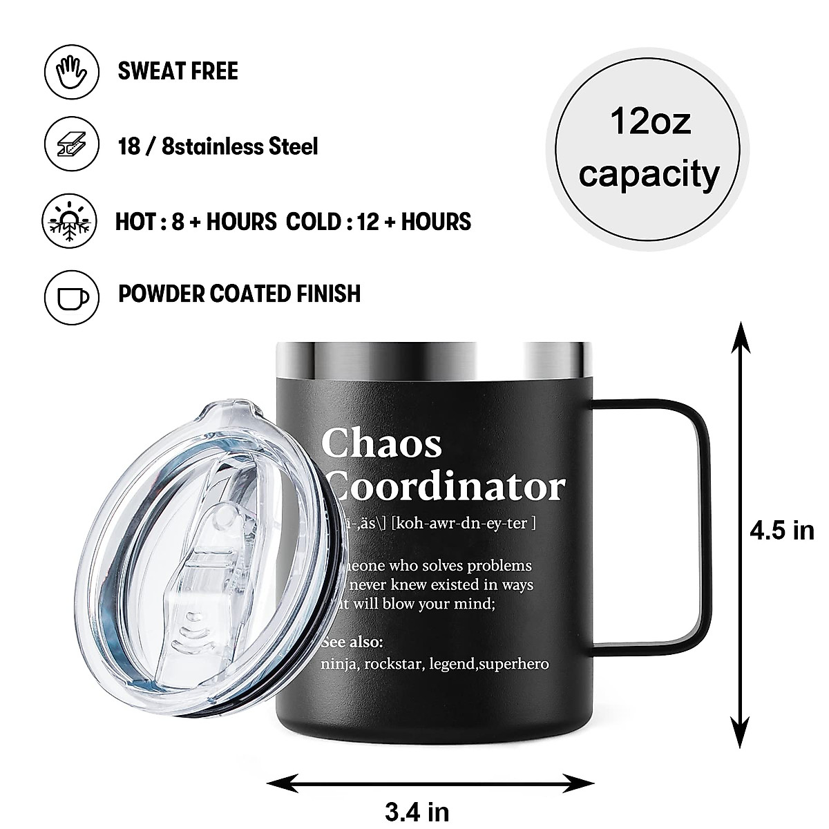 ZAHUOMUG Chaos Coordinator Gifts Mug,Thank You Gifts for Boss Teacher Men,Appreciation Gifts for Manager,Leader,Gifts for Male Friend Coworker,Boss Day Gifts,Chaos Coordinator Tumbler,Office Mug 12oz