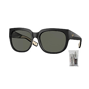 Costa Woman Sunglasses Shiny Usa White Frame, Gray Lenses, 58MM