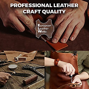 ELW Full Grain Leather Apron-2 Pouch Leather Apron, BBQ Apron, Men and Women's Apron, Kitchen, Cooking, Bartending, Workshop, Blacksmith, Gardening, One Size Fit Adjustable for Men & Women Dark Brown