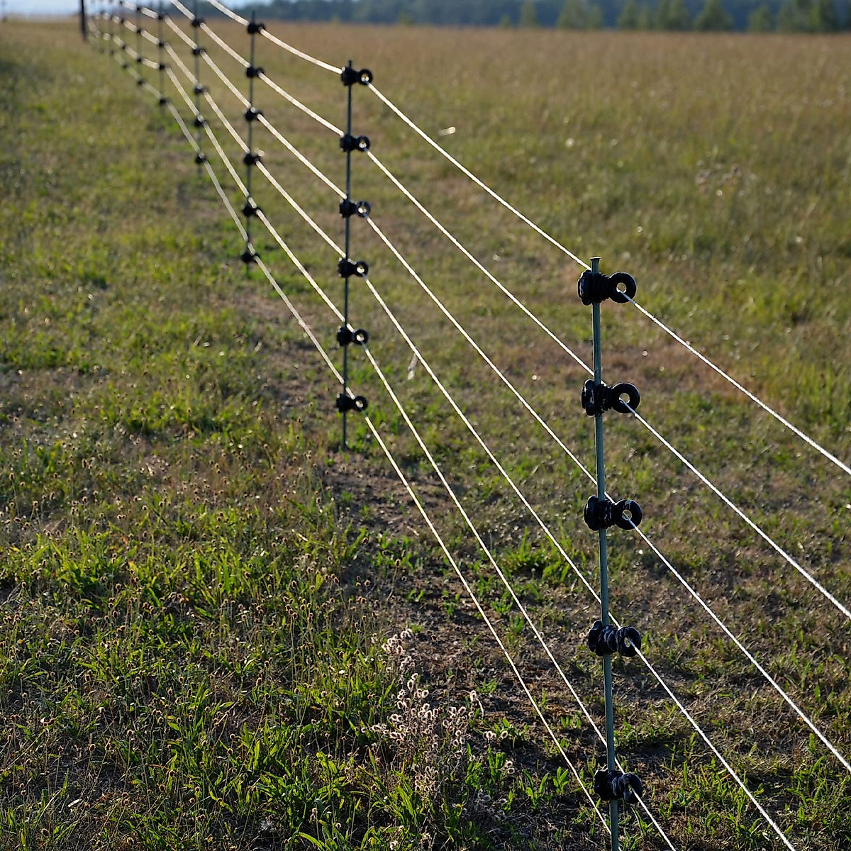 PATIKIL Electric Fence Insulator Screw-in Ring Insulator 25pcs Wood Post Insulator Black for Farm Fencing Power Grid System