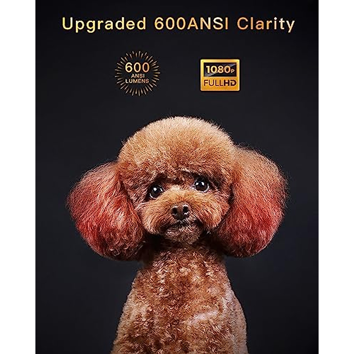 [Electric-Focus] Projector, Outdoor Projector 4K Supported, 600ANSI 20000 LUMENS, ONOAYO 1080P Movie Projector for Outdoor Use with WiFi Bluetooth, Compatible with iOS/Android/PC/PS4/TV Stick/HDMI/USB