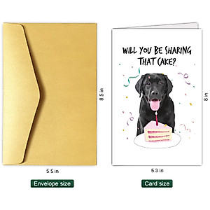 Funny Dog Birthday Card, Birthday Card from Dog, Happy Birthday Card for Dog Owner, Labrador Will You Be Sharing That Cake Bday Card