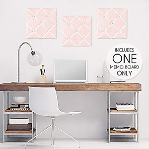 Sweet Jojo Designs Pink Fabric Memory Memo Photo Bulletin Board - Solid Light Blush Crinkle Crushed Velvet Luxurious Elegant Princess Boho Shabby Chic Luxury Glam High End Boutique for Lace Collection