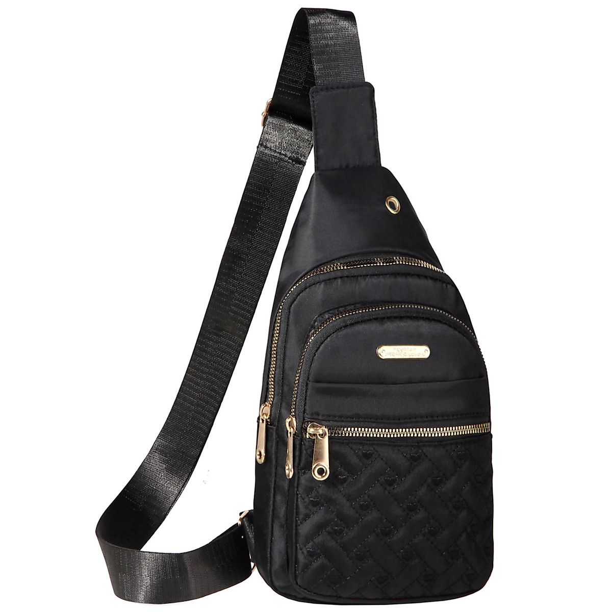 AIKELIDA Small Sling Backpack Crossbody Sling Bag Fanny Pack Cross Body Bag for Outdoors Hiking Traveling - Black