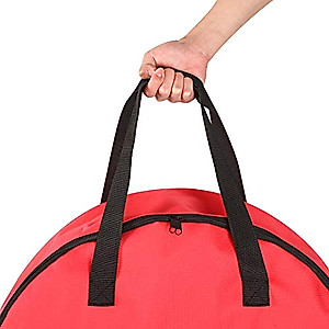 Sattiyrch Christmas Wreath Storage Bag - 600D Canvas Dual Zippered Storage Bag for Holiday Artificial Christmas Wreaths, 2 Stitch-Reinforced Canvas Handles (Red) (30")