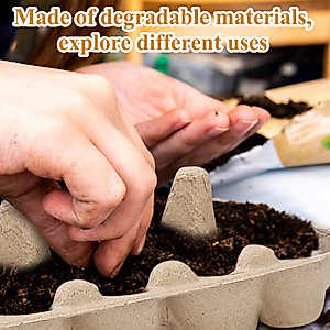 AEIMIJPQ Paper Egg Cartons for Chicken Eggs, 36 Pieces Pulp Fiber Half Dozen Egg Cartons Bulk 6 Count Egg Storage Containers Holder for Family Farm Market Fridge Storing Chicken Duck Eggs