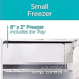 BLACK+DECKER BCRK25W Compact Refrigerator Energy Star Single Door Mini Fridge with Freezer, 2.5 Cubic Ft., White