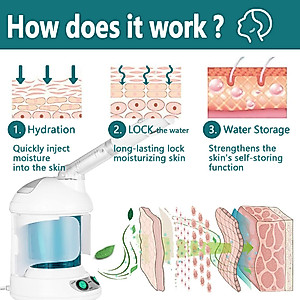 KIEKRO Facial Steamer, Face Steamer for Facial Deep Cleaning, Portable Steamer for Face, Table Top Design, Hot Mist Moisturizing, Personal Care Use, Home and Salon (Blue)