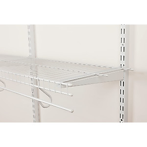 Rubbermaid FastTrack FreeSlide Expandable Closet Organizer, 4 to 8 foot, White, for Clothes/Shoes/Hats