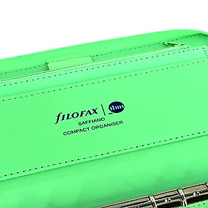 Filofax Saffiano Personal Compact Zip Organizer - The Budget Mom Limited Edition, Leather-Look, Six Rings (CMT028776), Blue