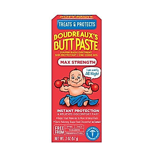 Boudreaux's Butt Paste Maximum Strength Diaper Rash Cream, Ointment for Baby, 2 oz Tube, 3 Pack