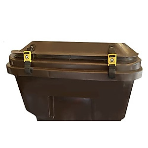 Critter Clip Universal Lid Locking System for Outdoor Garbage Cans to Stop Raccoons, Pets and Wind. Simple to Install Kit, Heavy Duty Lid Lock, Easy Single Hand Release.