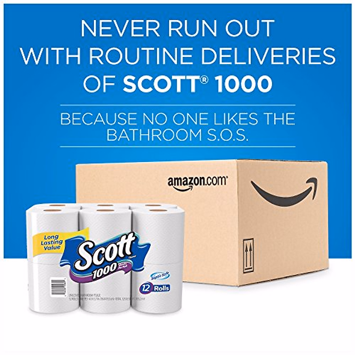 Scott 1000 Sheets Per Roll Toilet Paper, Bath Tissue, 20 Rolls