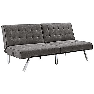 Signature Design by Ashley Sivley Modern Tufted Flip Flop Futon Sofa Bed, Dark Gray