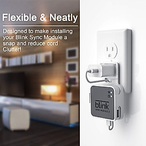 All-New Blink Outdoor Camera Housing and Mounting Bracket, Weather Proof Protective 360 Degree Adjustable Mount with Blink Sync Module 2 Outlet Mount for Blink Home Security Camera (White(3 Packs))