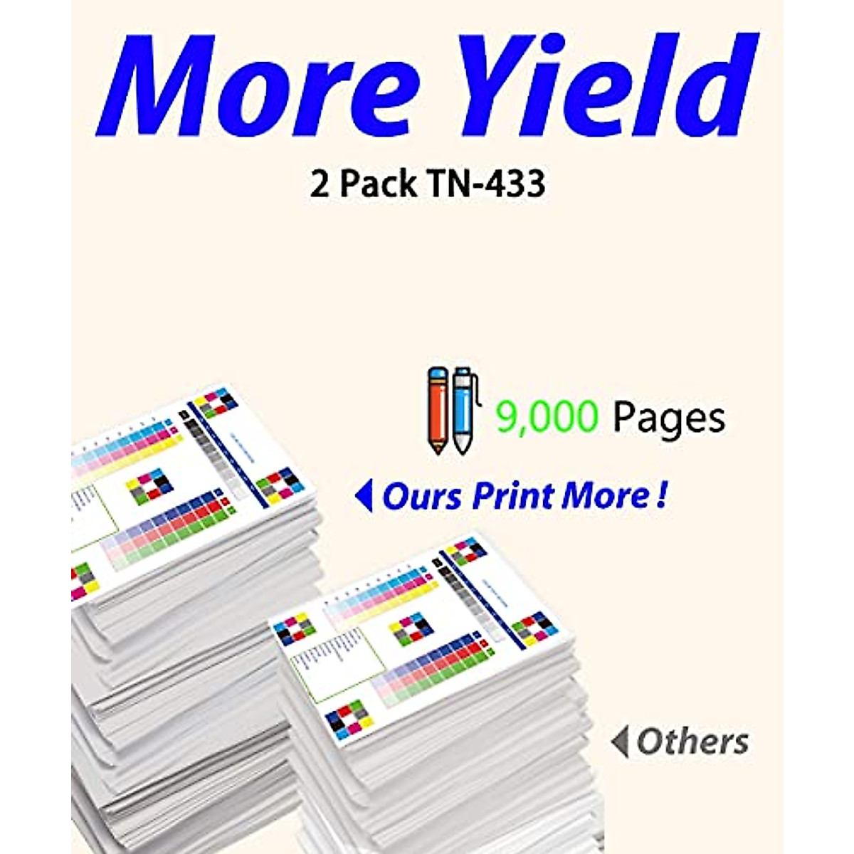 2-Pack ColorPrint Compatible TN433 Toner Cartridge Replacement for Brother TN433BK TN-433BK TN-433 TN436 Used for HL L8260CDW L8360CDW L8610CDW DCP-L8410CDW MFC L8690CDW L8900CDW Printer (2X Black)