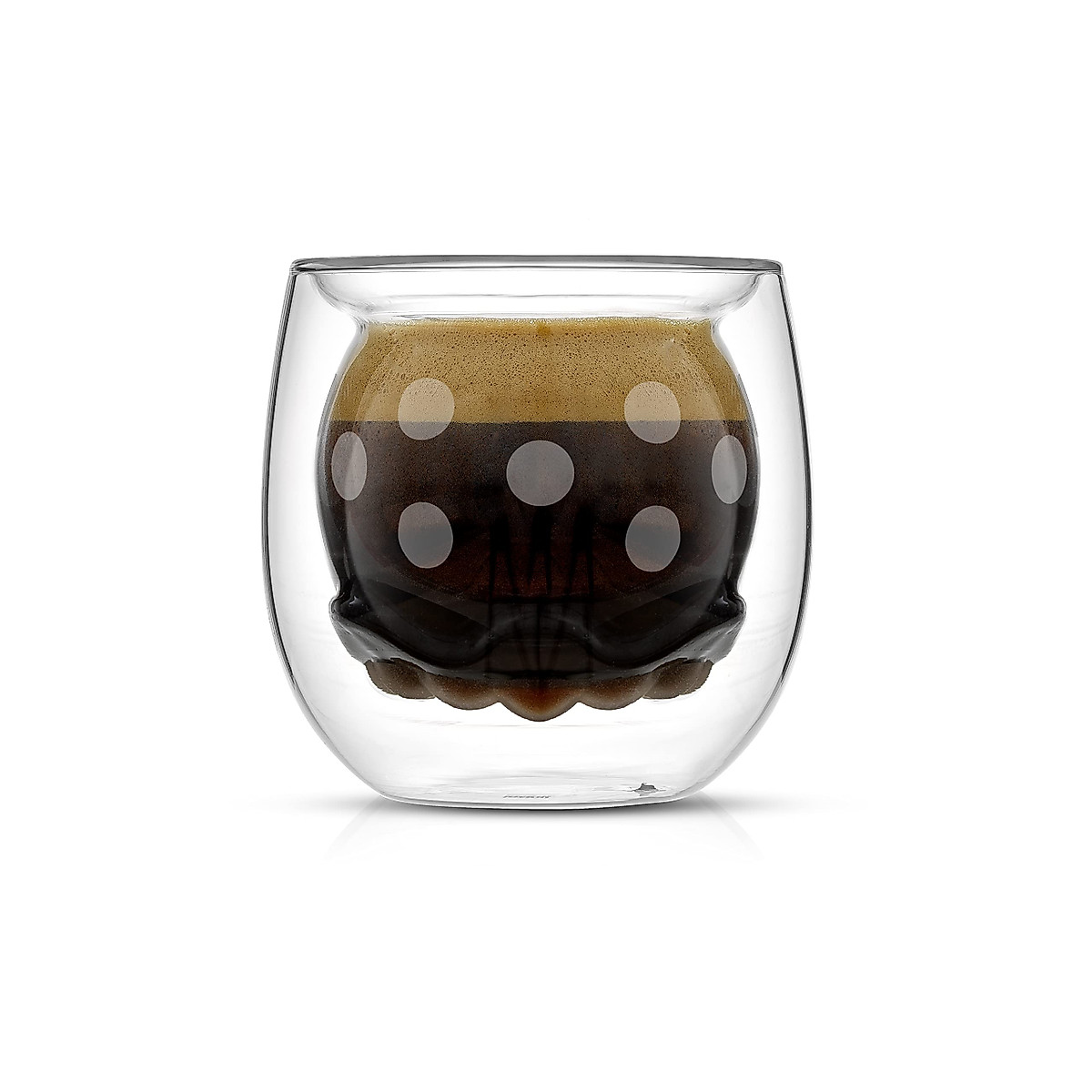 JoyJolt Mickey Pants and Minnie Skirt 3D 2oz Espresso Cups. Double Walled Espresso Glasses (2pc) Small Double Wall Glass Coffee Cups. Demitasse Cups, Espresso Measuring Cup or Liqueur Shot Glasses