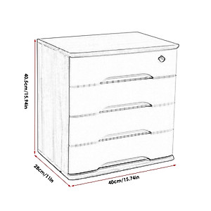 LEYT Wooden Desktop Storage Box with Lockable Drawers, Office Supplies A4/Receipt File Organizer, Flat File Cabinet (Color : C)