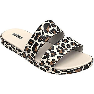 Melissa Womens Color Pop Slide Sandal, White Leopard, Size 7