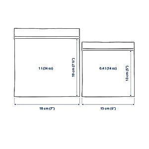 ISTAD Plastic Bag, Red, Pack of 60, Comprises: 30 bags (0.4 l) and 30 bags (1 l), Can be used over and over again since it can be re-sealed.