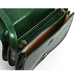 Time Resistance Leather Cross Body Bag for Women Shoulder Bag Messenger Purse (Green) - Gift Box Included
