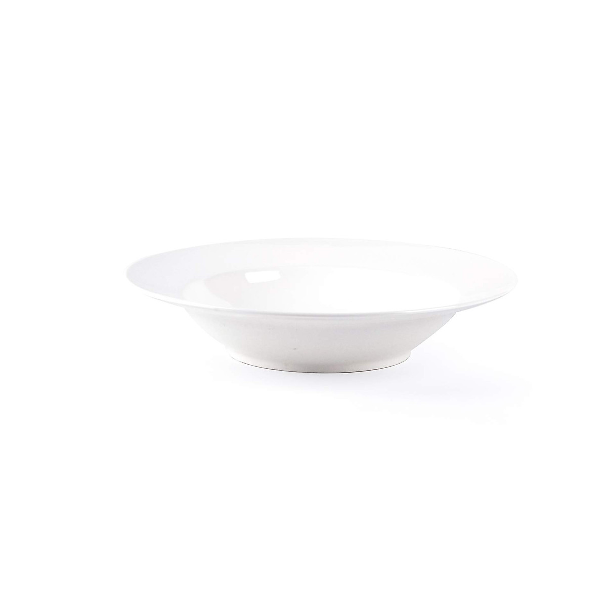 HomeVss, Bone China Rim Shape, Elegance White Pasta/Soup Plate/Bowl 12oz, Case of 6