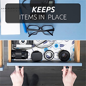 RAY STAR 18X96 Inch Shelf Liner for Kitchen Cabinets, Non-Adhesive Cabinet Liner Washable, PVC Drawer Liner for Dresser Non-Slip Bathroom (Blue Floral)(1 Roll)