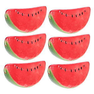 BESPORTBLE 6pcs Simulated Watermelon Fake Watermelon Slices Lifelike Watermelon Slices Realistic Watermelon Slice Photography Props Watermelon Slices Model Artificial Flower Fruit Foam