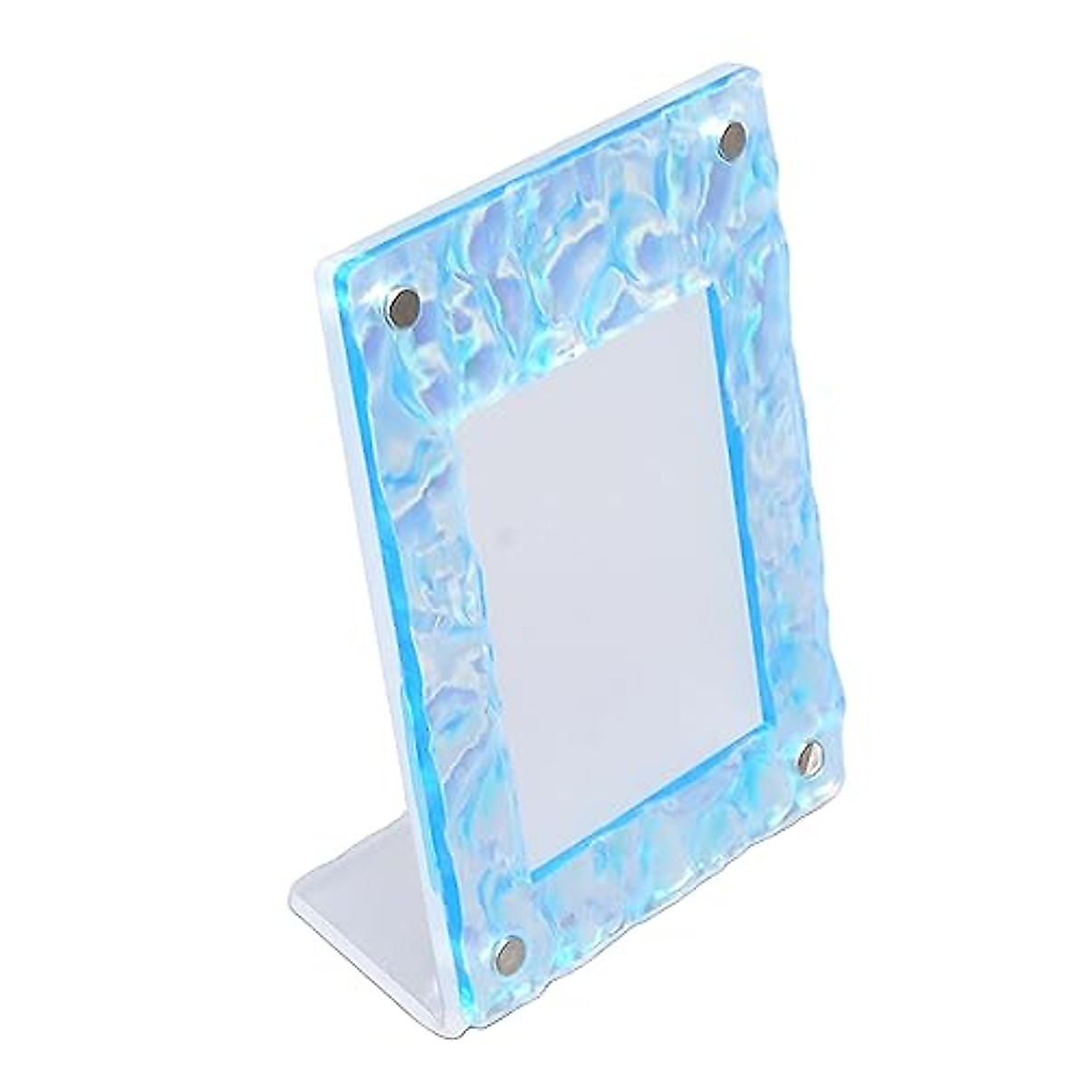 Photo Frame, Personalized Acrylic Simple Cleaning Sturdy Tabletop Photo Frame for Movie Ticket (Dazzling Color (Stone Head Pattern))