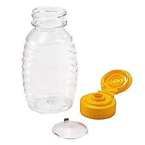 Bekith 16 Pack Empty Plastic Honey Bottles, 6.6oz Plastic Honey Jars with Flip-top Caps, Squeeze Honey Bottle Container for Storing and Dispensing